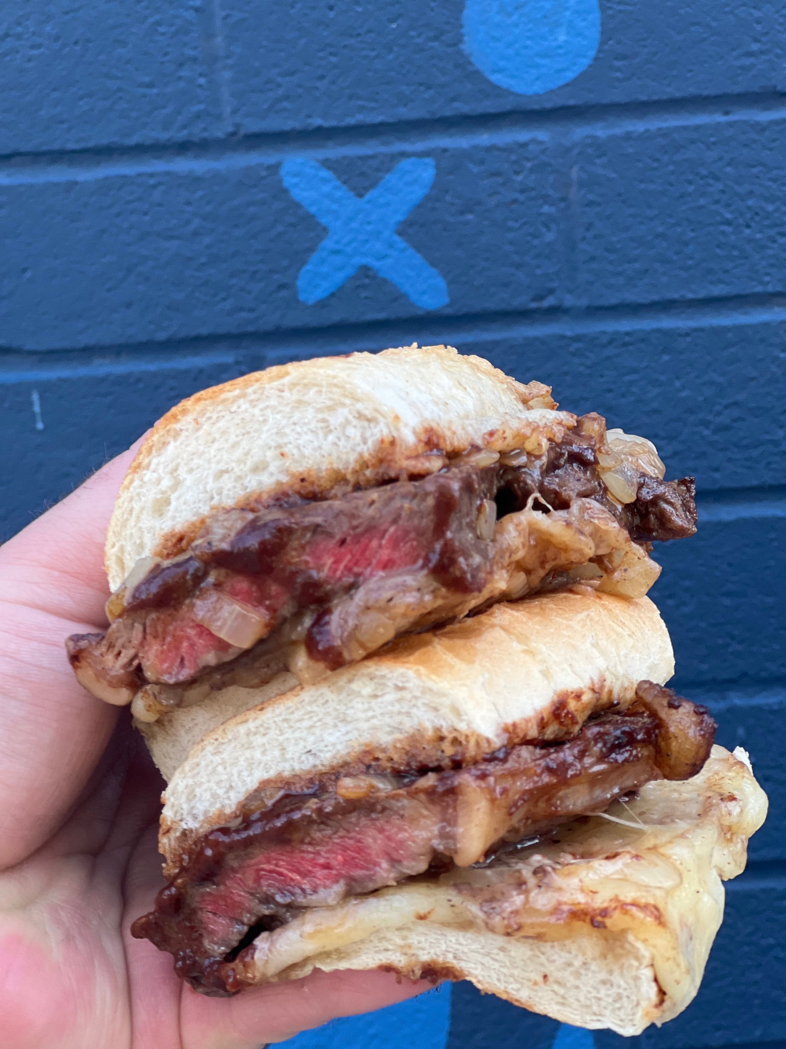 Old Pink Steak Sando & Fries | Side Biscuit
